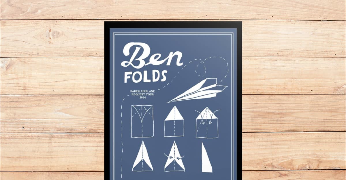 Ben Folds Paper Airplane Request Tour 2024 Poster - Viralstyle
