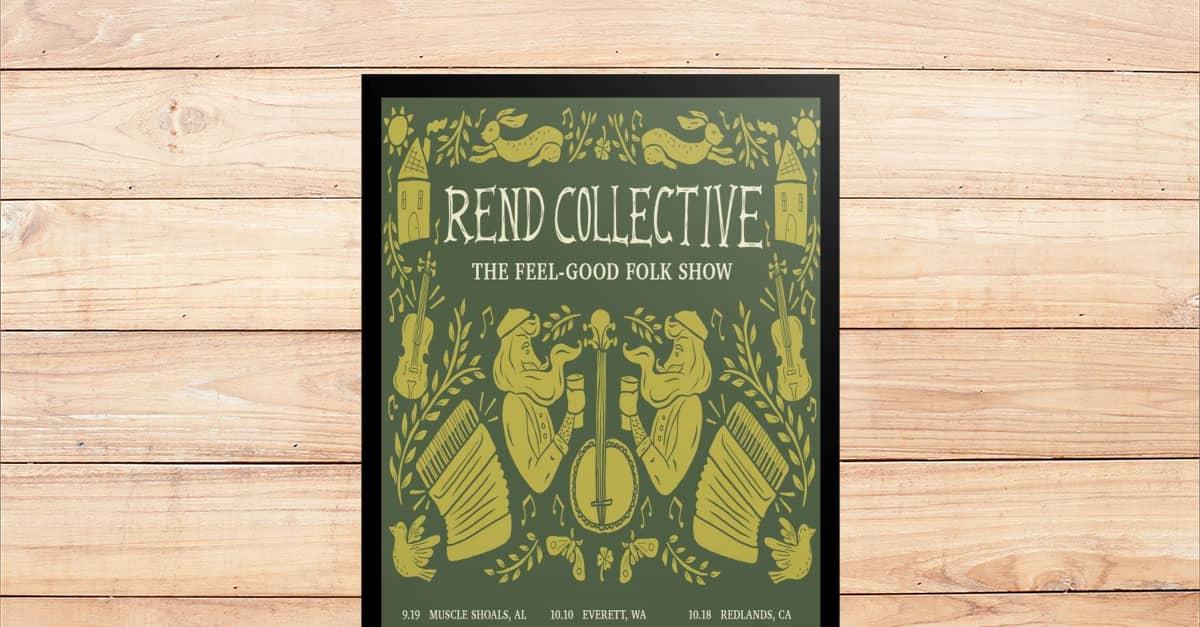 Rend Collective The Feel-Good Folk Tour 2024 Poster - Viralstyle