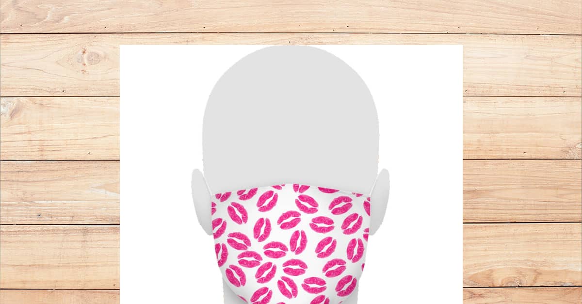 Pink Lips Kiss Print Reusable Cloth Face Mask - Viralstyle