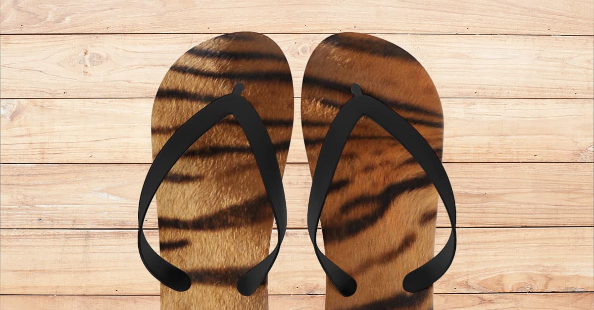 Tiger Skin Print Flip Flop sandals - Viralstyle