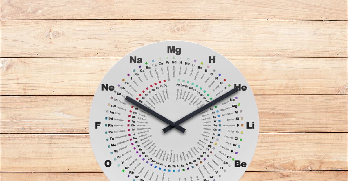 Complete Periodic Table Chemistry Clock - Viralstyle