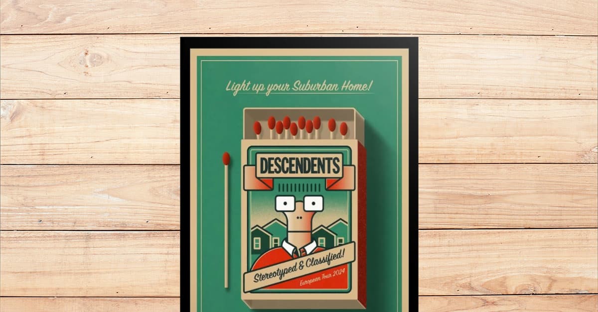 European Tour 2024 Screenprint Descendents Poster - Viralstyle