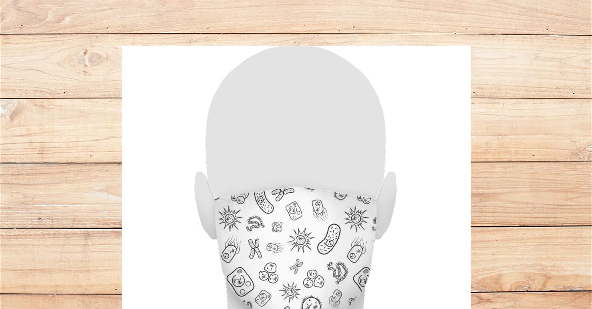 Bacteria and viruses print cloth face mask - Viralstyle