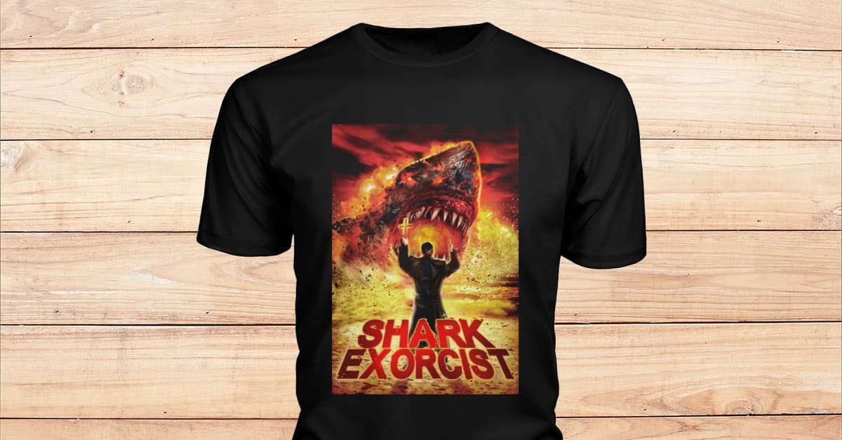Shark Exorcist t-shirt - Viralstyle