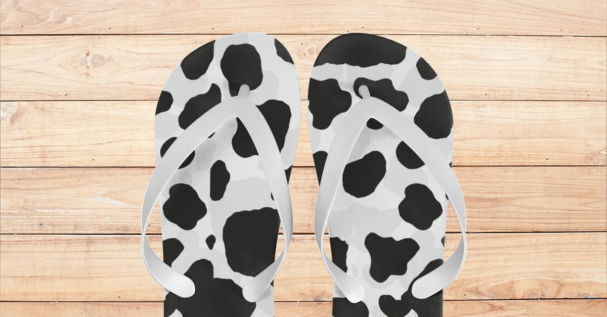 Cow Print flip flop sandals - Viralstyle