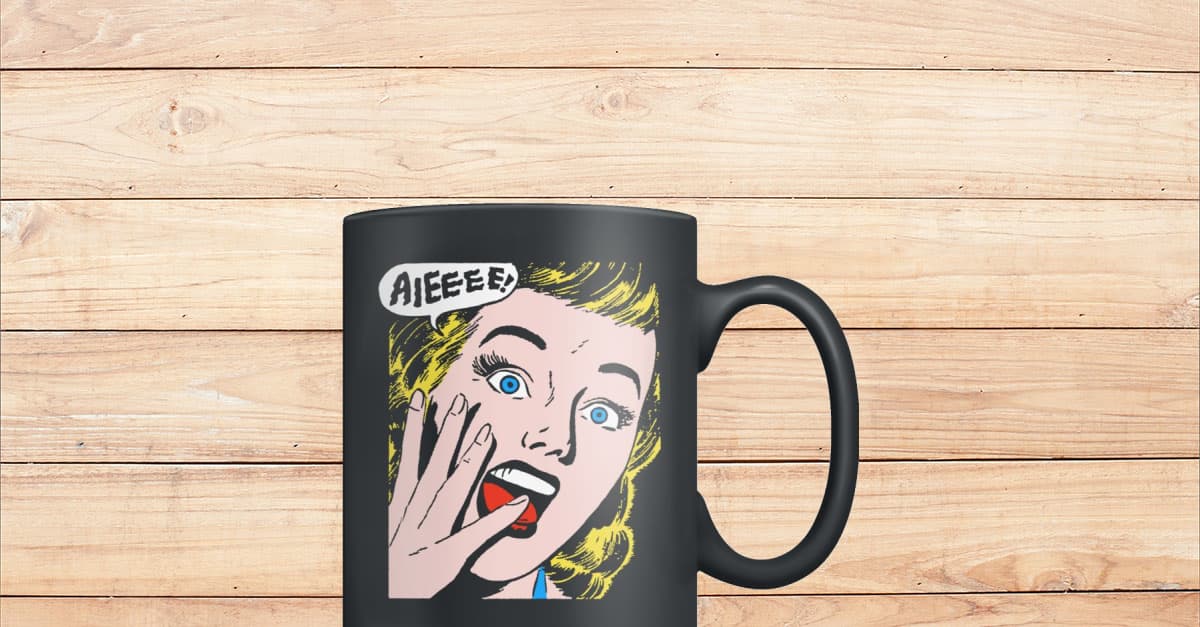 Comic panel woman screaming mug - Viralstyle