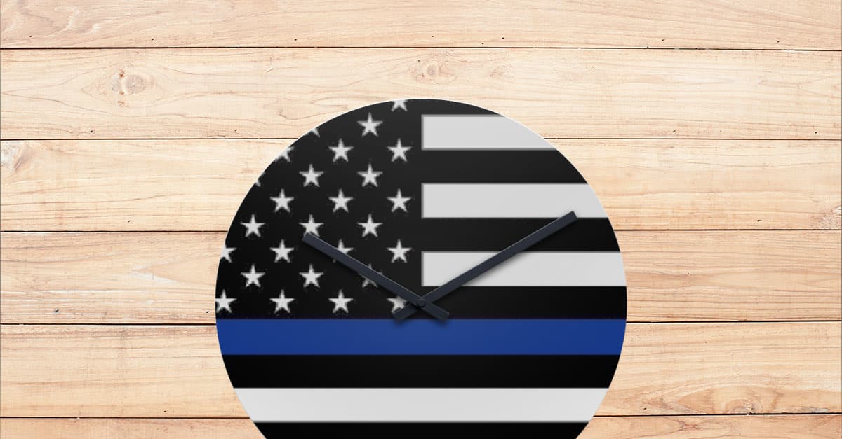 THIN BLUE LINE CLOCK - Viralstyle