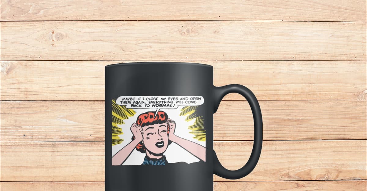 Vintage comic mug - Back to normal - Viralstyle