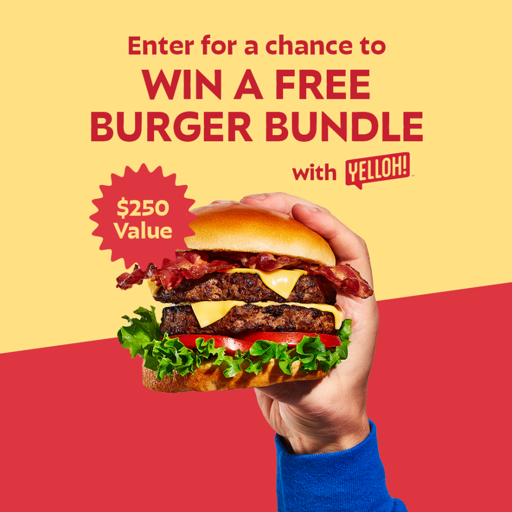 Enter for a chance to win a Burger Bundle from Yelloh, valued at $250!