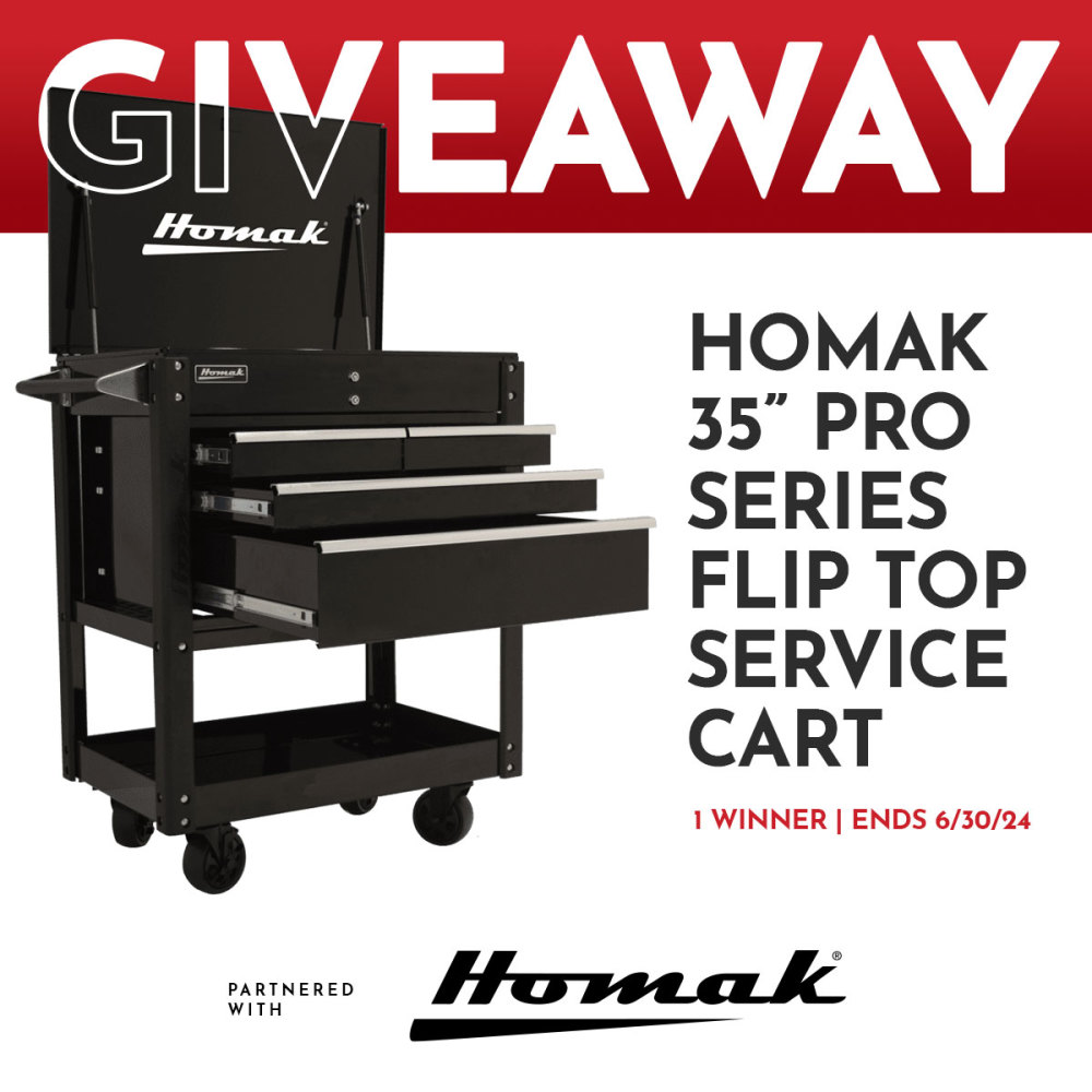 Win a Homak Pro Series Flip Top Service Cart!