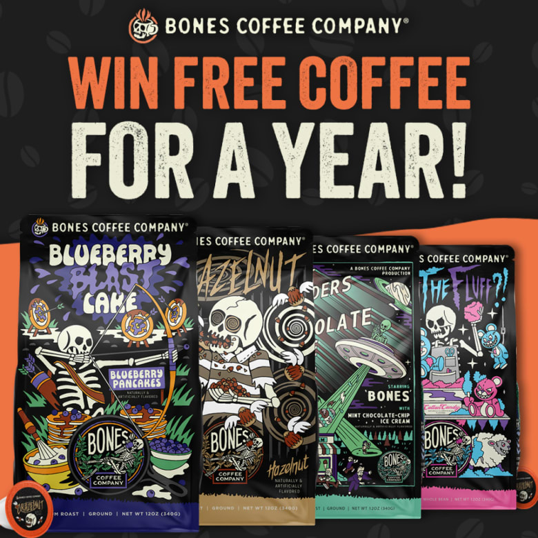 Win Free Coffee for a Year from Bones Coffee! 1-Time Entry Ends July ...
