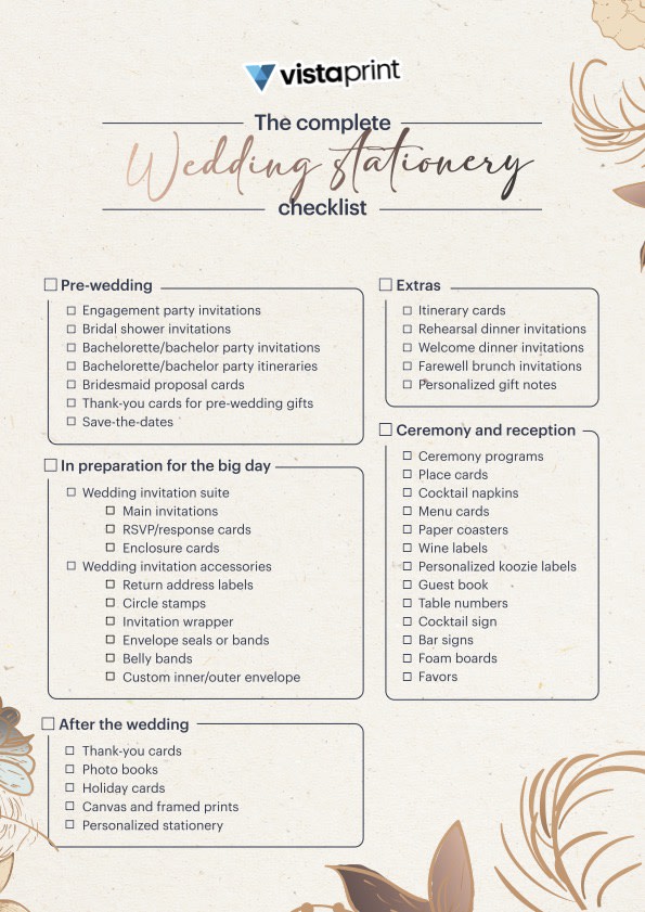 Reception Wedding Planner Checklist
