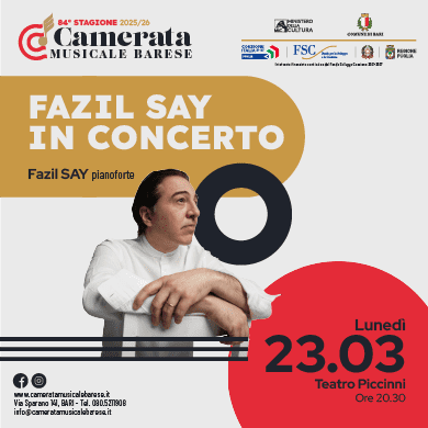 Fazil Say In Concerto live in Bari, Italy on Mon, 23 Mar, 2026 ...