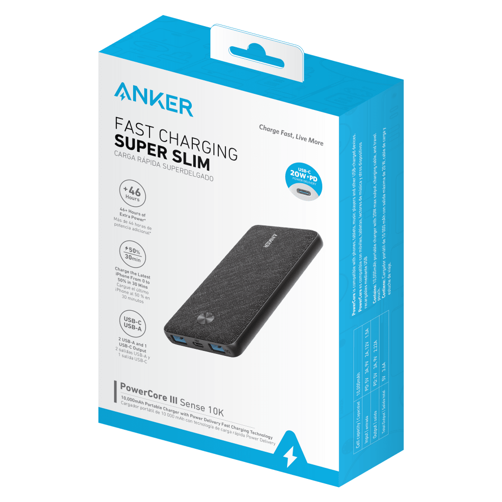 Wholesale Anker - Powercore 3 Sense 3 Pd Port Power Bank 20w 10,000 Mah ...