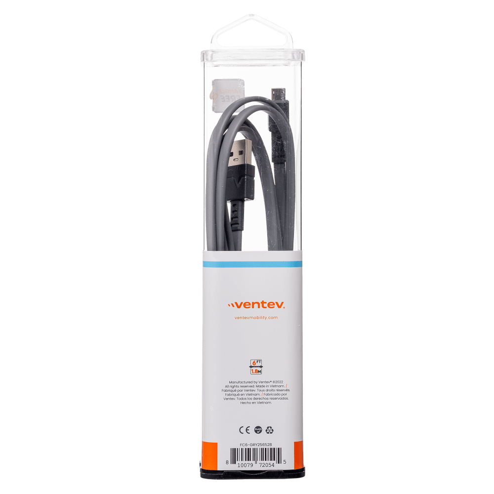 Wholesale Ventev - Chargesync Flat Usb A To Micro Cable 6ft - Gray | Fc6-gry256528