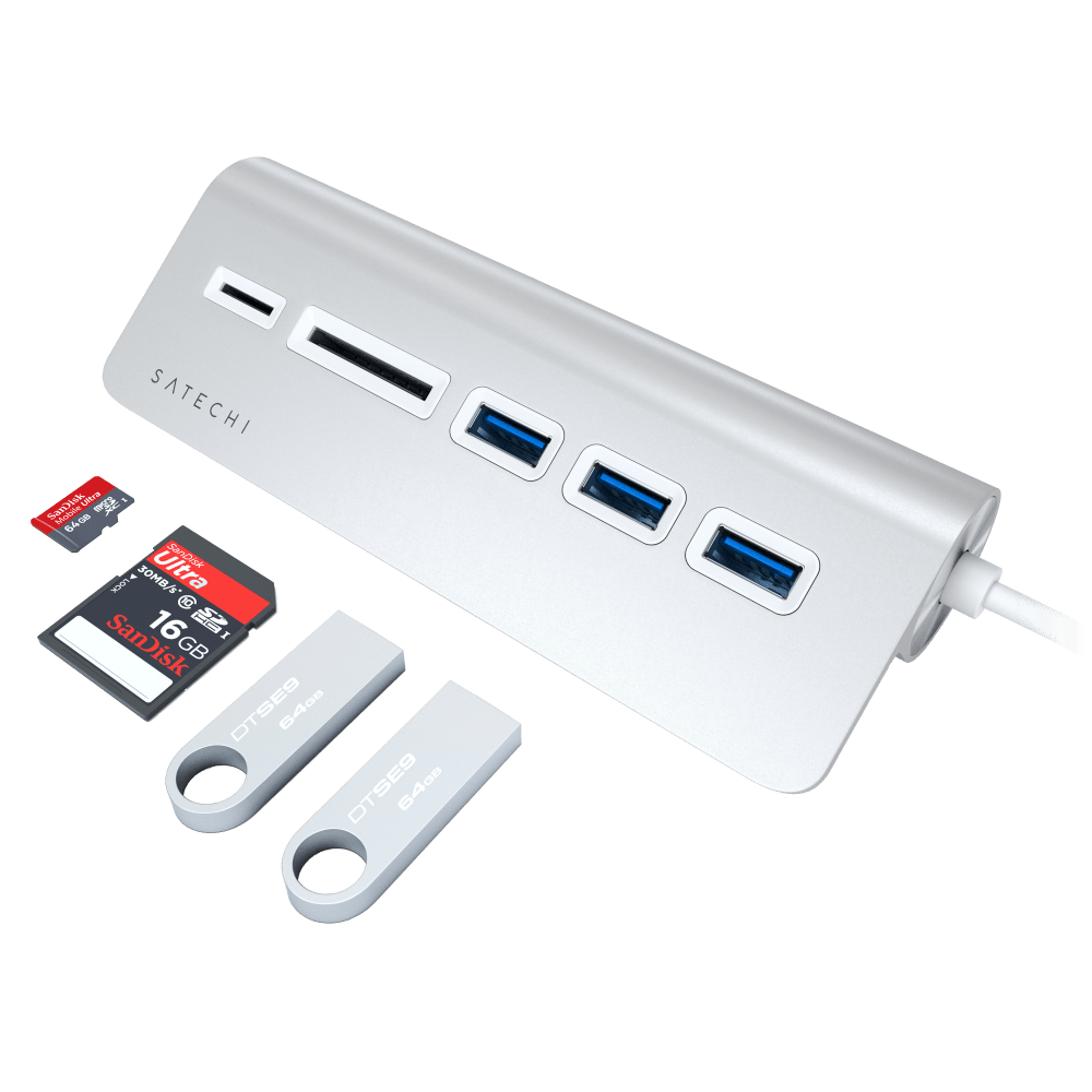 Wholesale Satechi - Usb C Aluminum Usb 3.0 Hub And Card Reader - Silver ...
