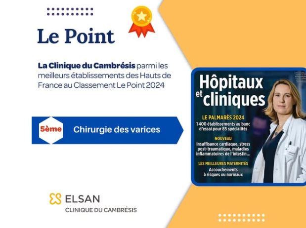 La Clinique du Cambrésis dans la palmarès Le Point 2024 | Elsan