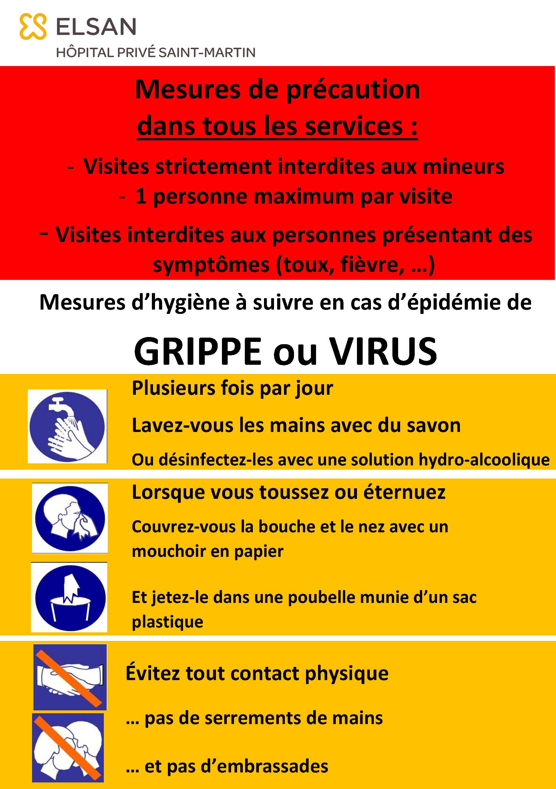 Visites retreintes: Nouvelles mesures de précaution Coronavirus | Elsan