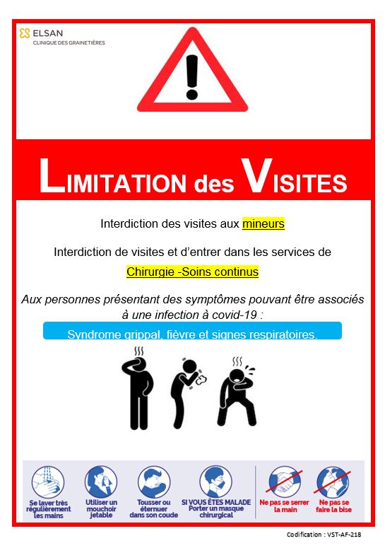 Limitation des visites durant l'épidémie de COVID 19 | Elsan Limitation des visites durant l'épidémie de COVID 19 | Elsan