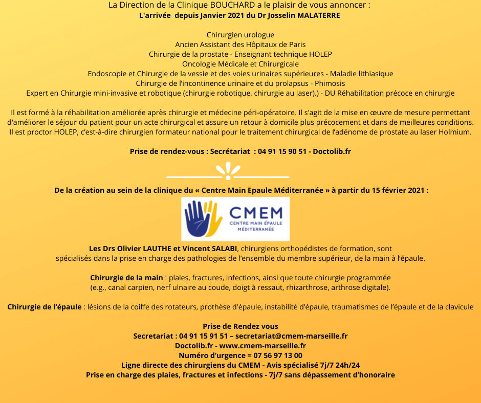 La Clinique Bouchard souhaite la bienvenue à ses nouveaux médecins | Elsan