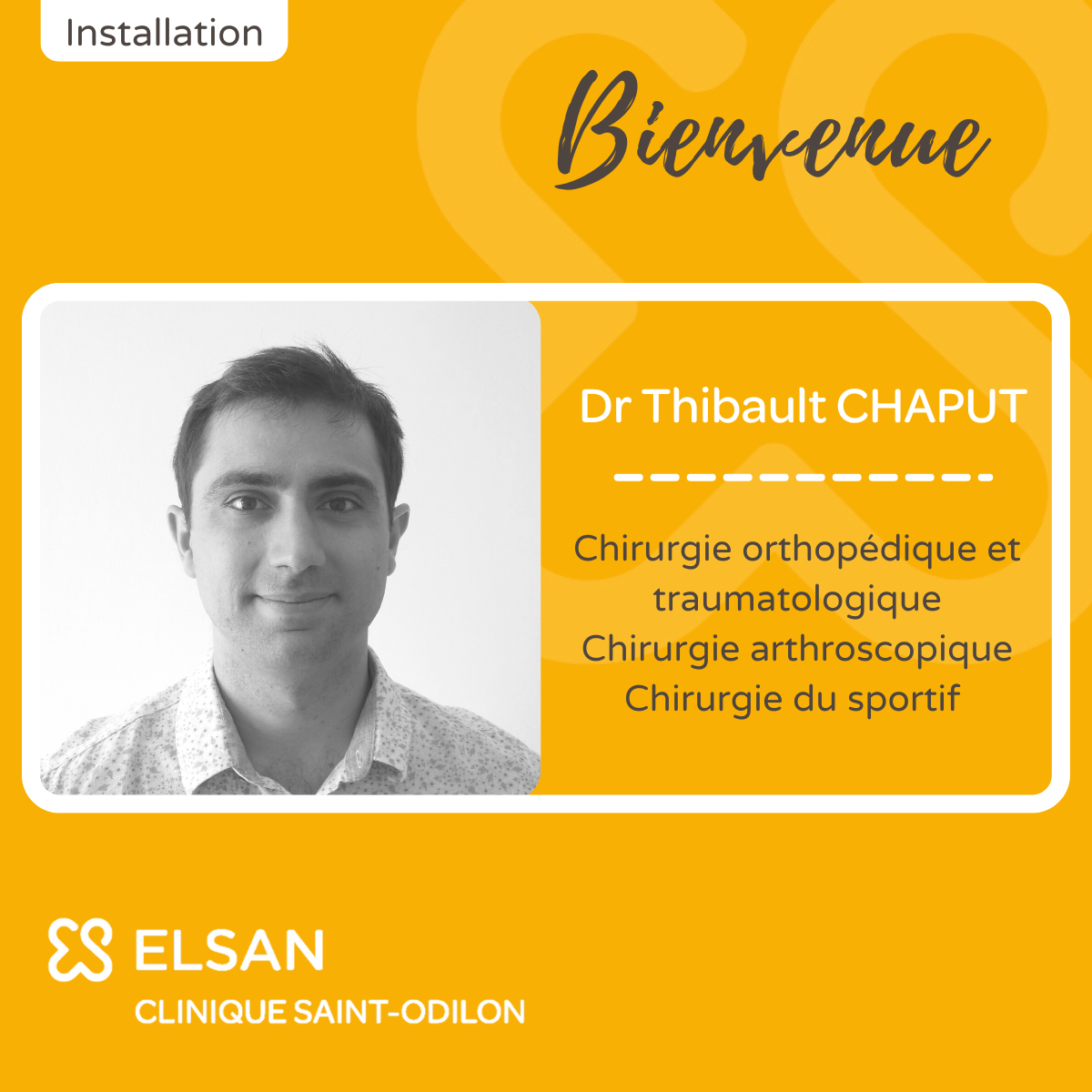 Bienvenue au Docteur Thibault CHAPUT | Elsan