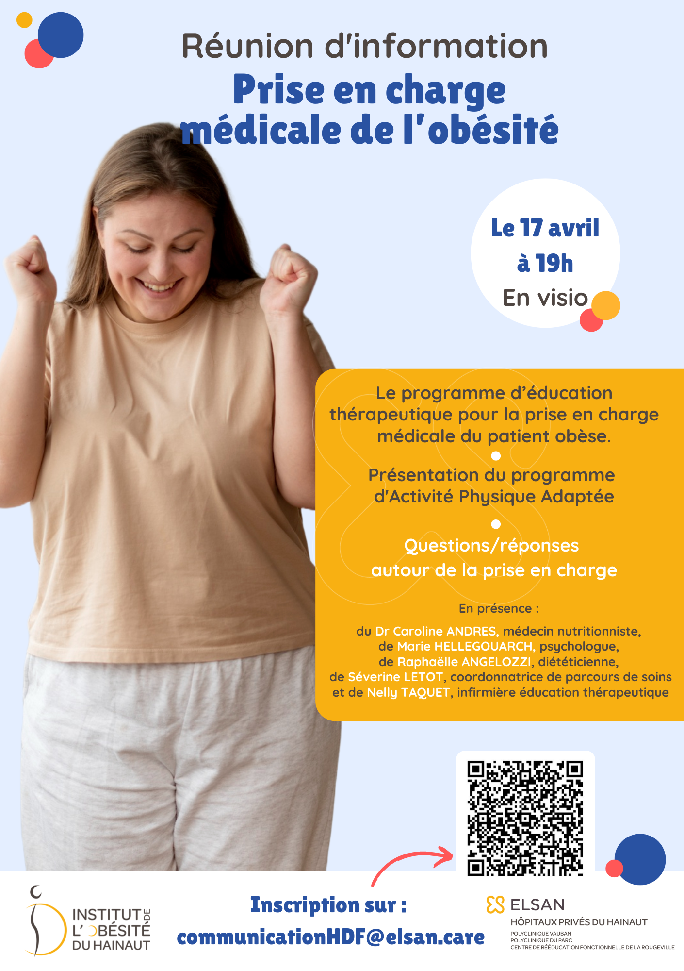 VISIO : la prise en charge médicale de l'obésité le 17 avril | Elsan