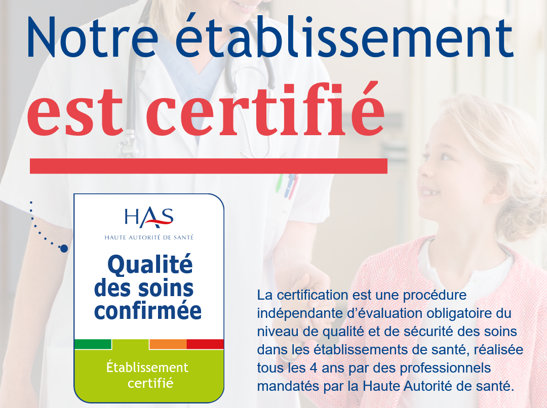 Notre établissement est certifié Qualité des Soins Confirmée ! | Elsan