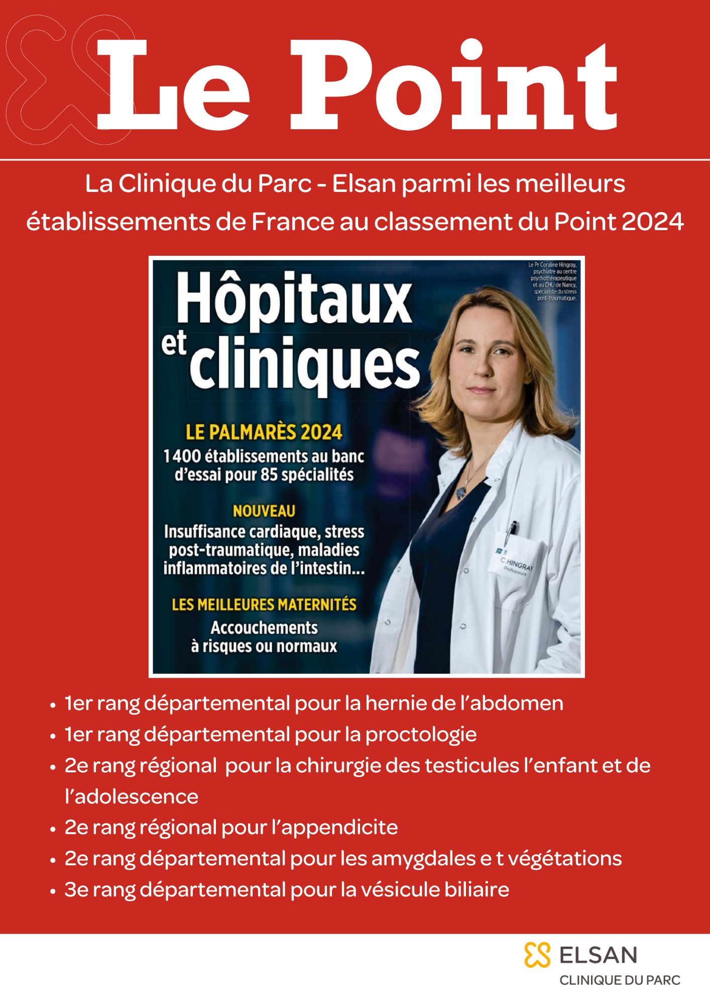 Clinique du Parc citée dans plusieurs spécialité dans Le Palmarès du ...