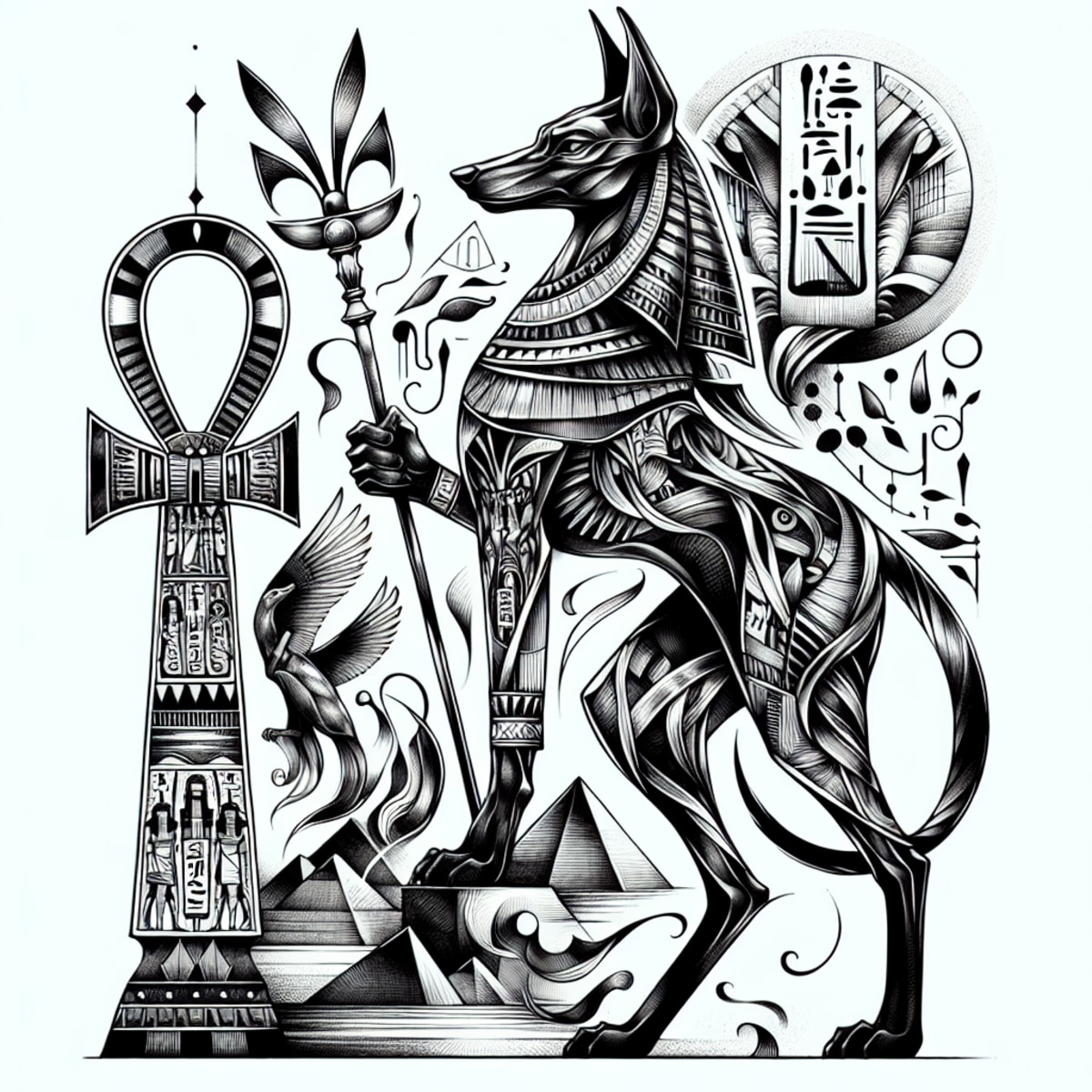 Anubis Tattoo Drawing