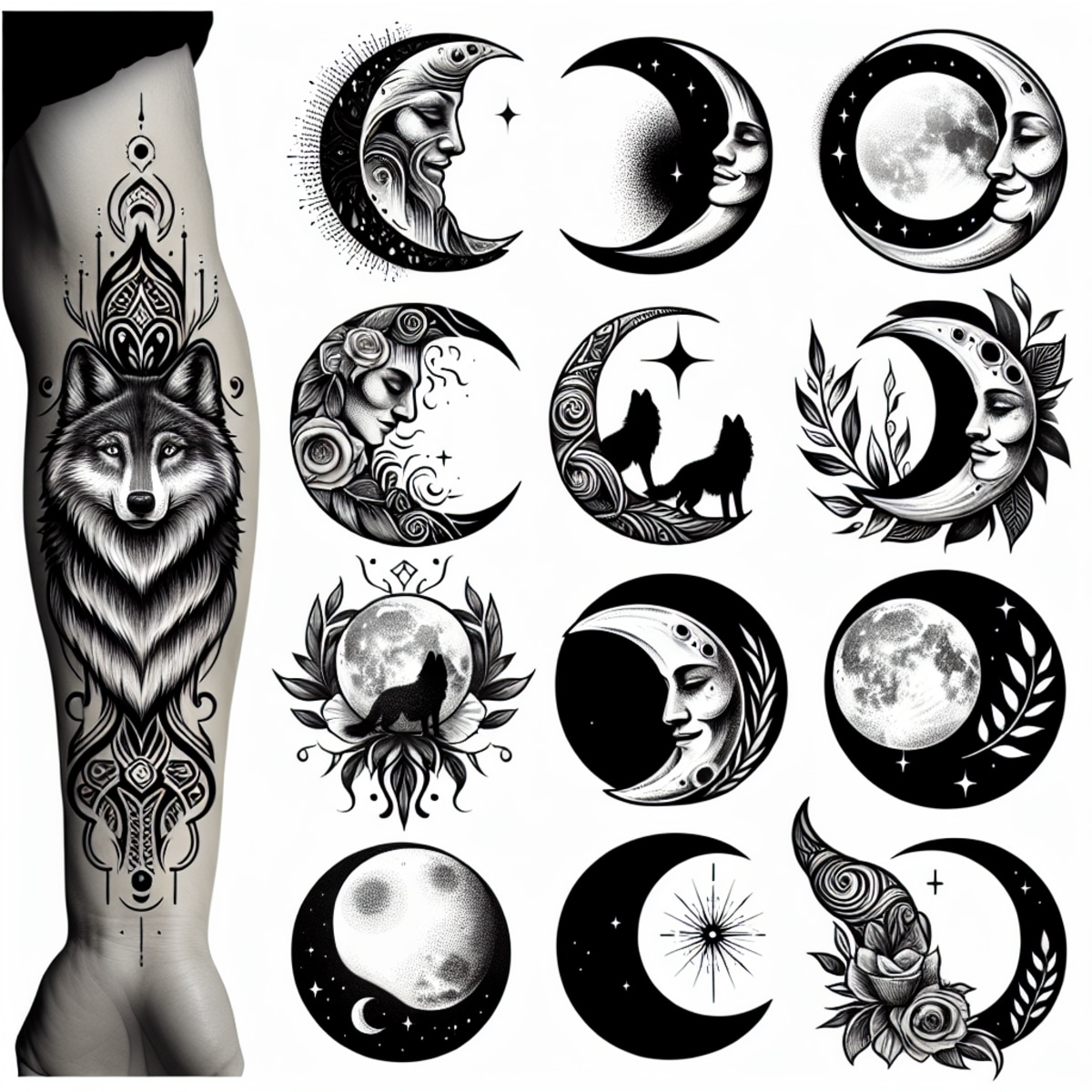 Best Tribal Fusion Moon Tattoo Generator | Vondy