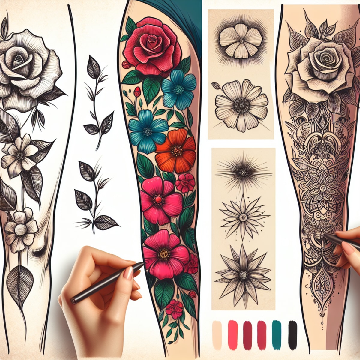 Best Leg Flower Tattoo Ideas | Vondy
