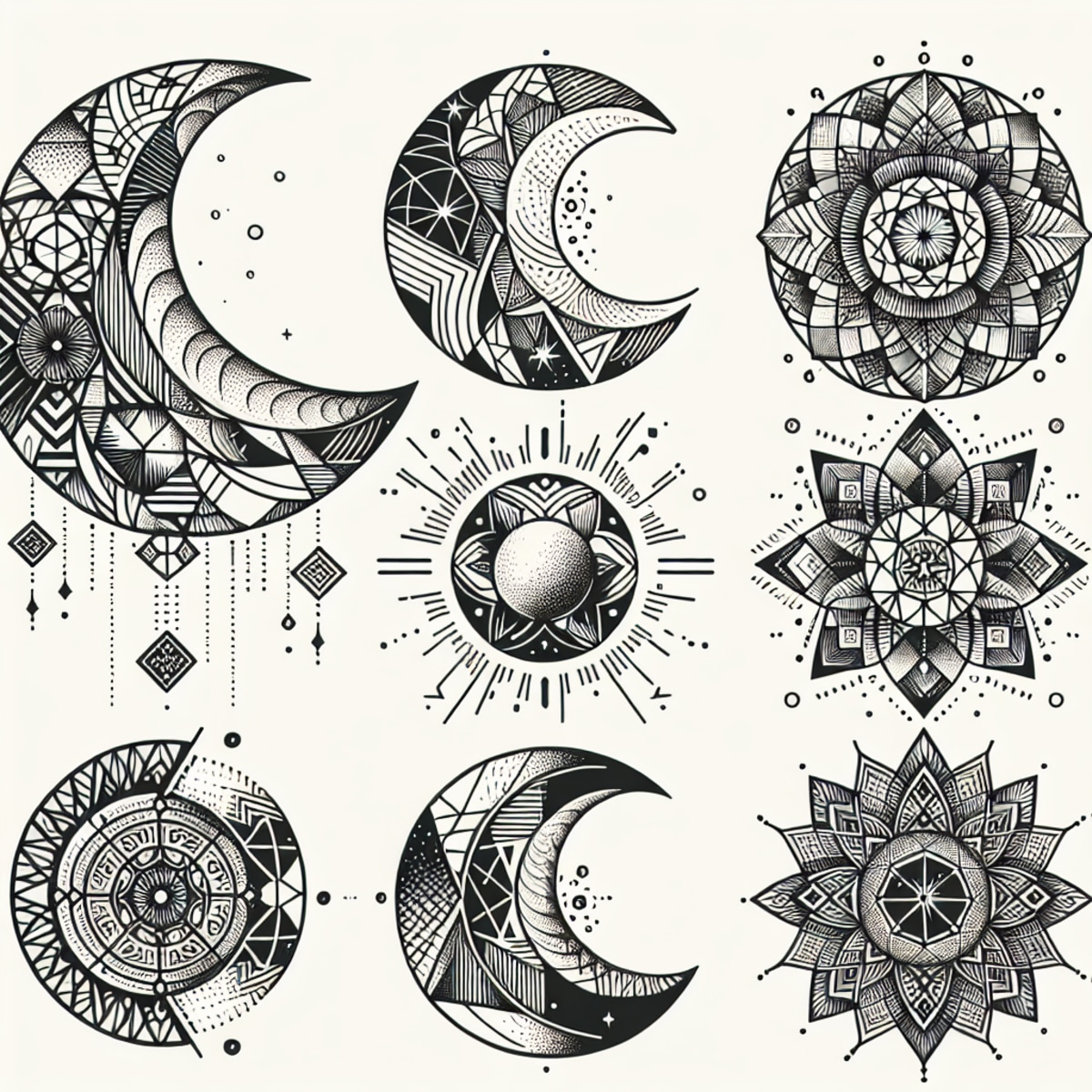 Best Tribal Fusion Moon Tattoo Generator | Vondy