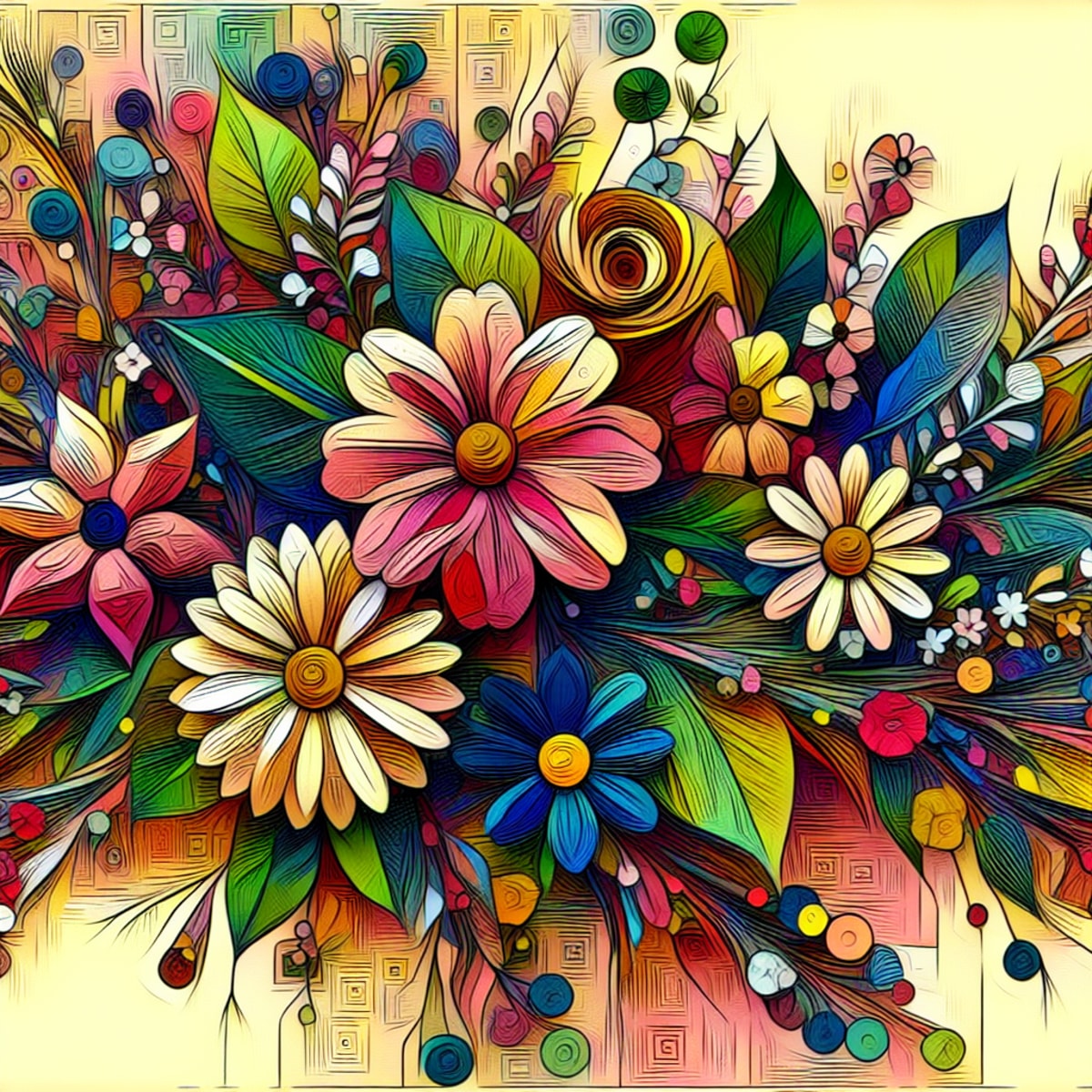 Best Flower Drawing Wallpaper Generator | Vondy