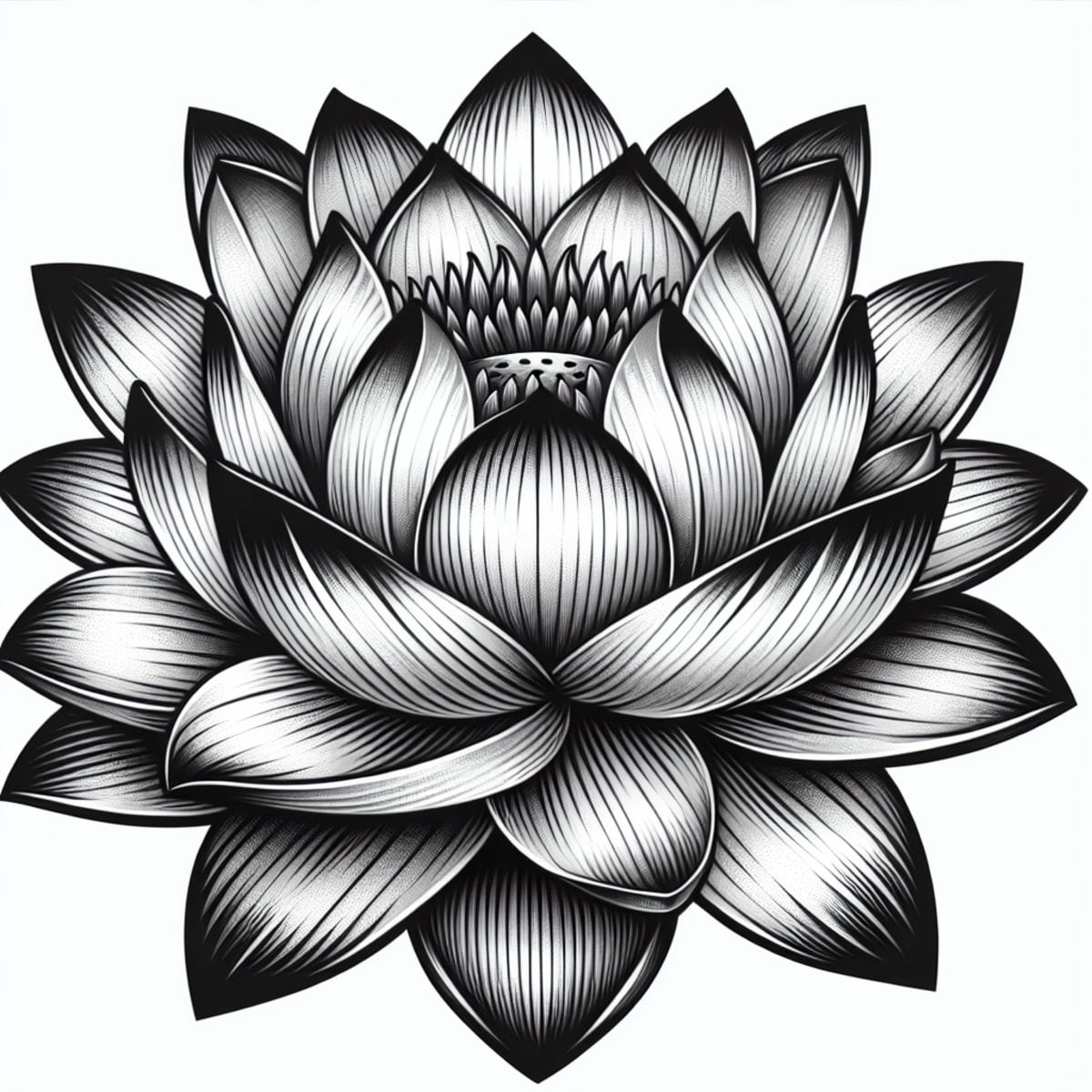 Best Black And Grey Lotus Tattoo Generator | Vondy