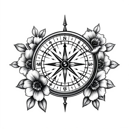 Best Realism Compass Tattoo Generator | Vondy