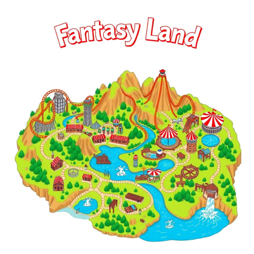 Best Theme Park Map Illustration Generator | Vondy