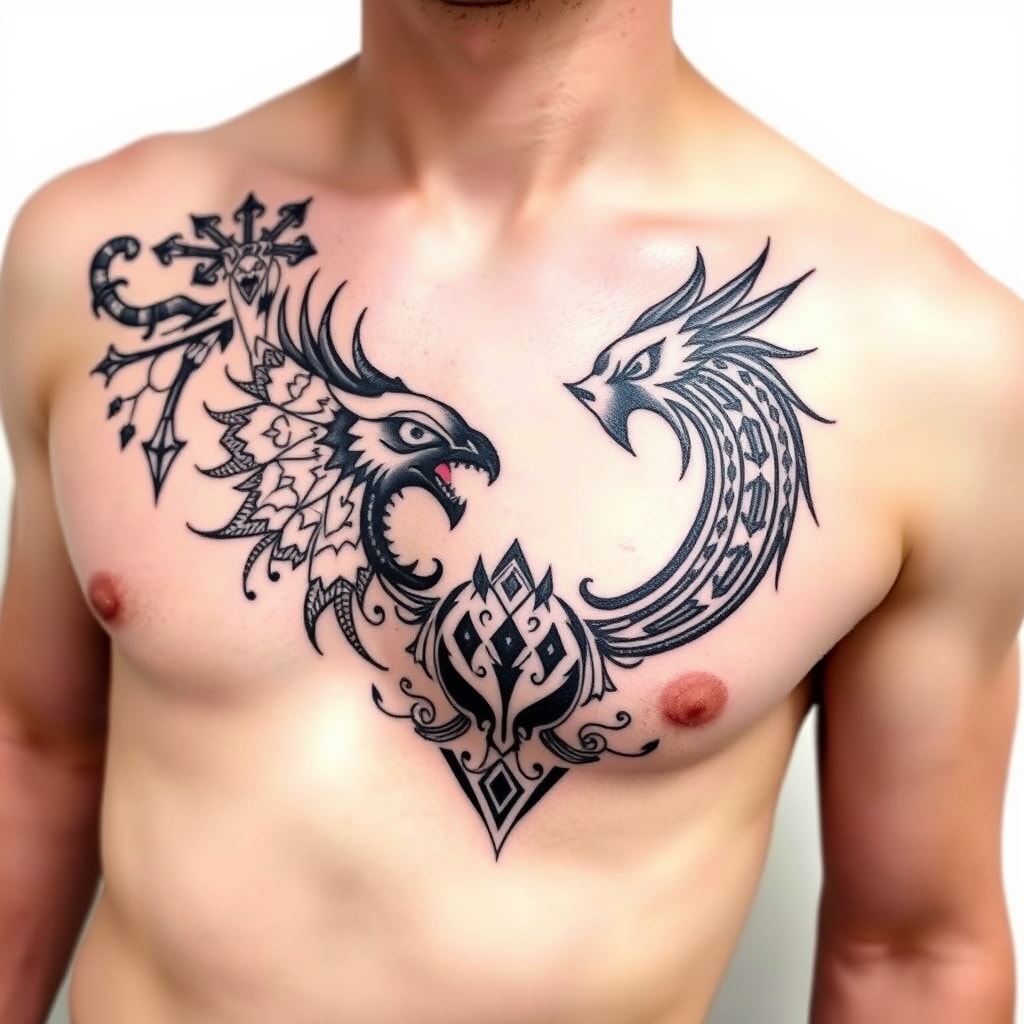 Best Mens Half Chest Tattoo Ideas | Vondy