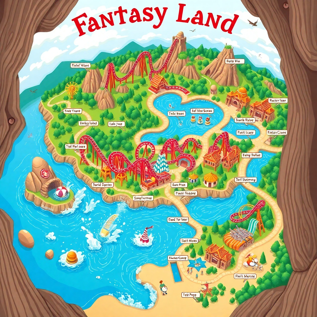Best Theme Park Map Illustration Generator | Vondy