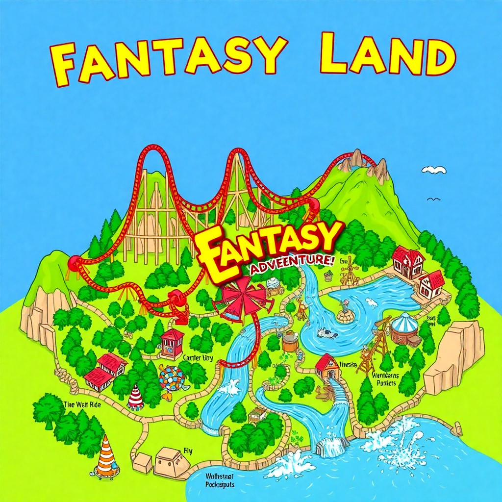 Best Theme Park Map Illustration Generator | Vondy