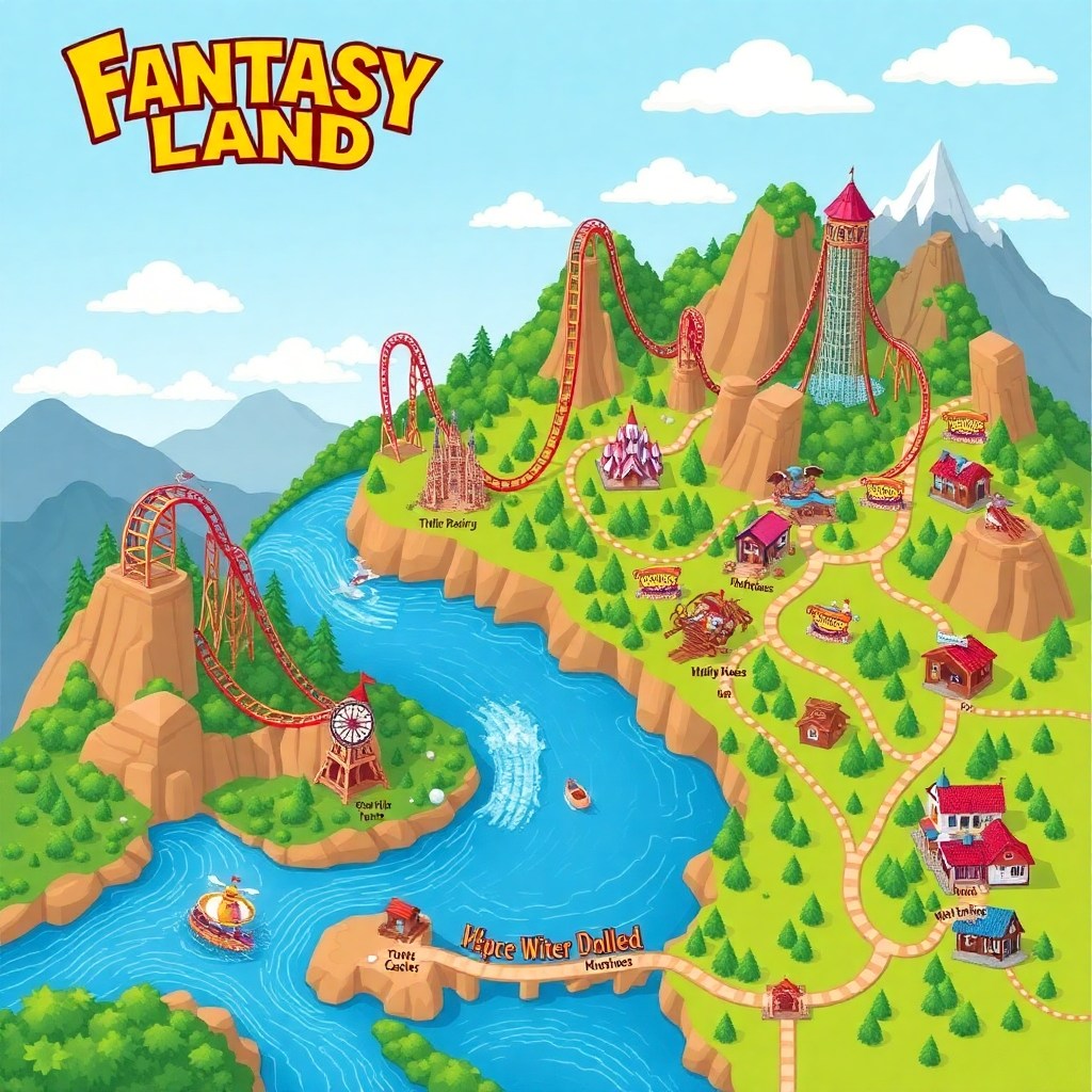 Best Theme Park Map Illustration Generator | Vondy