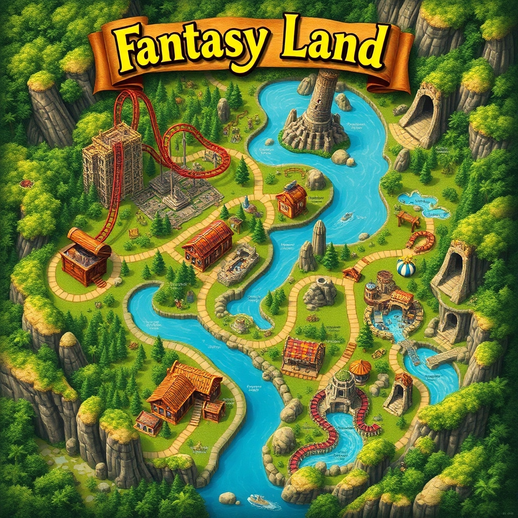 Best Theme Park Map Illustration Generator | Vondy