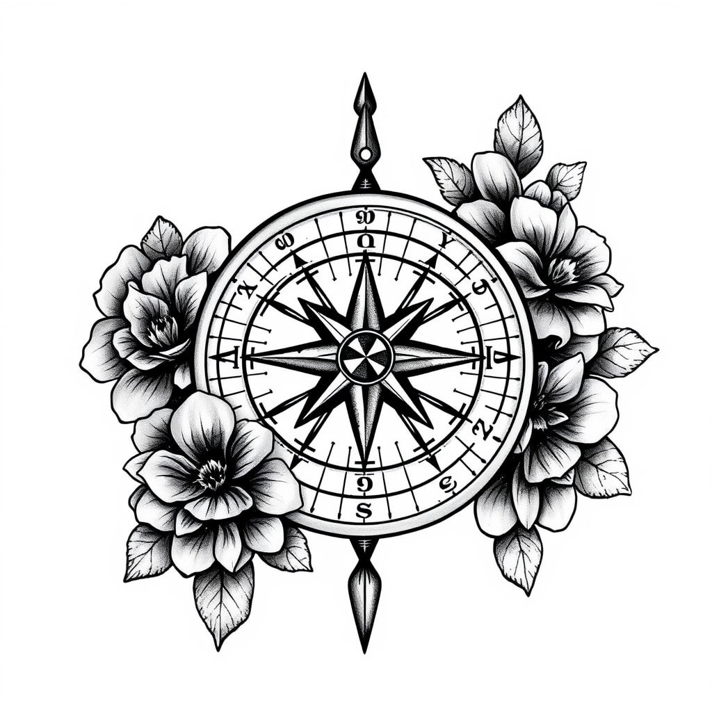 Best Realism Compass Tattoo Generator | Vondy