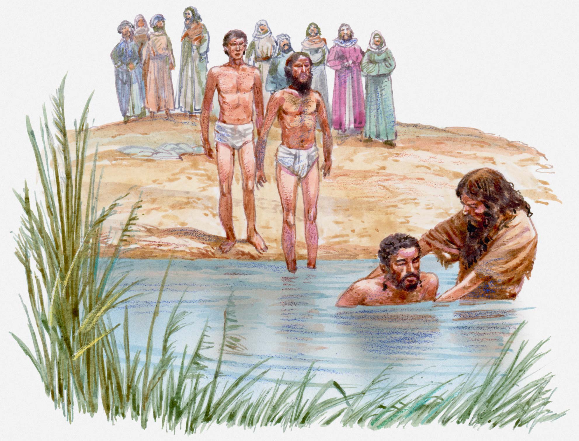 John The Baptist Baptizing People Premium Vector John The Baptist