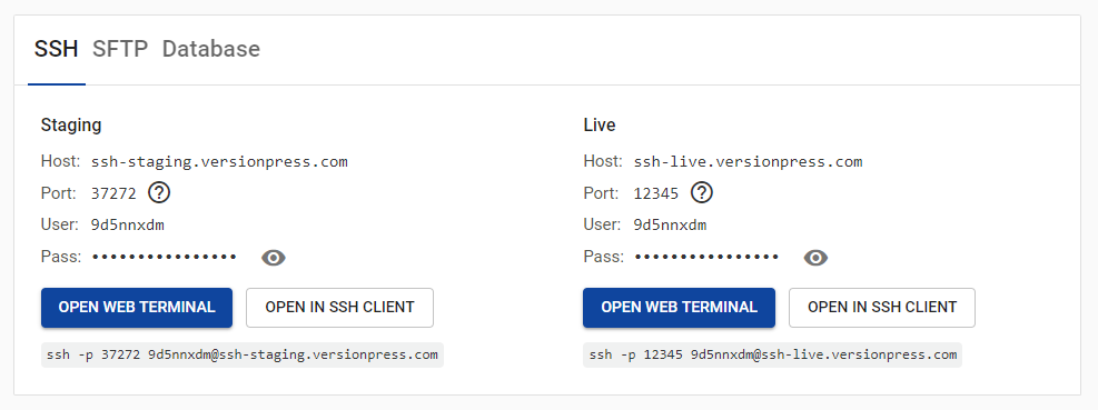 SSH & SFTP · Docs · VersionPress