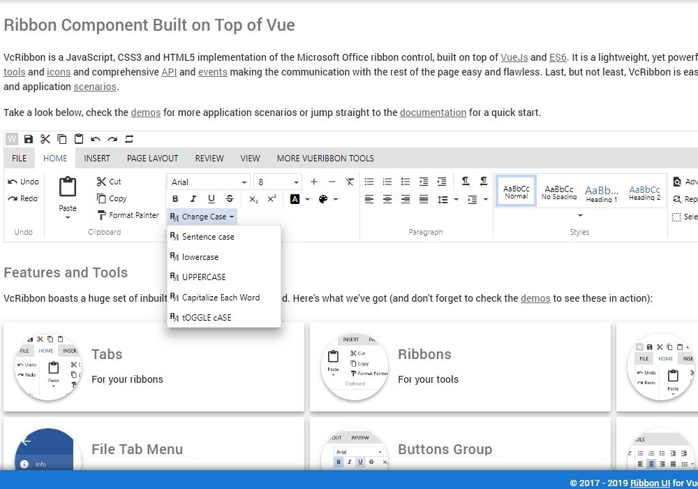 VcRibbon - Vue.js Projects