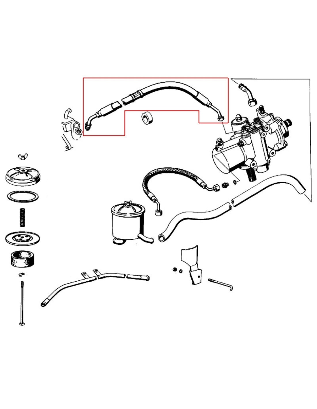 Hose - Pump to Power Steering - W113 - 1099970882 - Classic Mercedes Parts