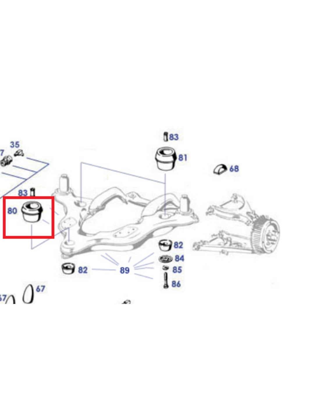 Sous-châssis Tampon en Caoutchouc Avant Haut Ponton 190SL - 1803330365