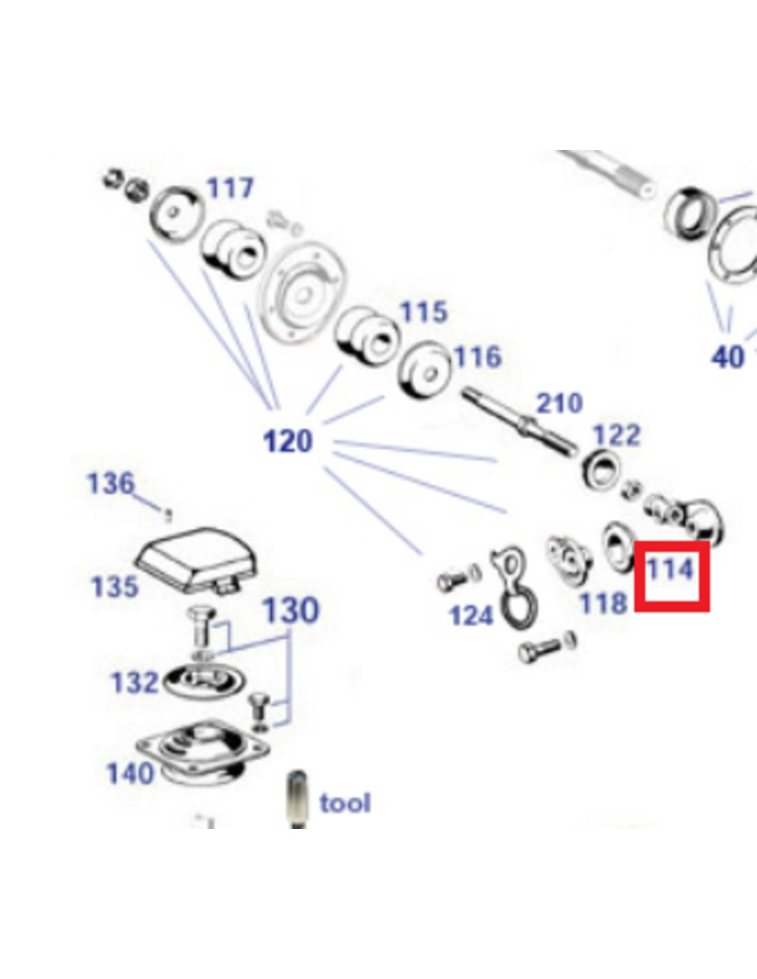 Rubber Cross Strut W108 W109 W110 W111 W112 W113 - 1113510448
