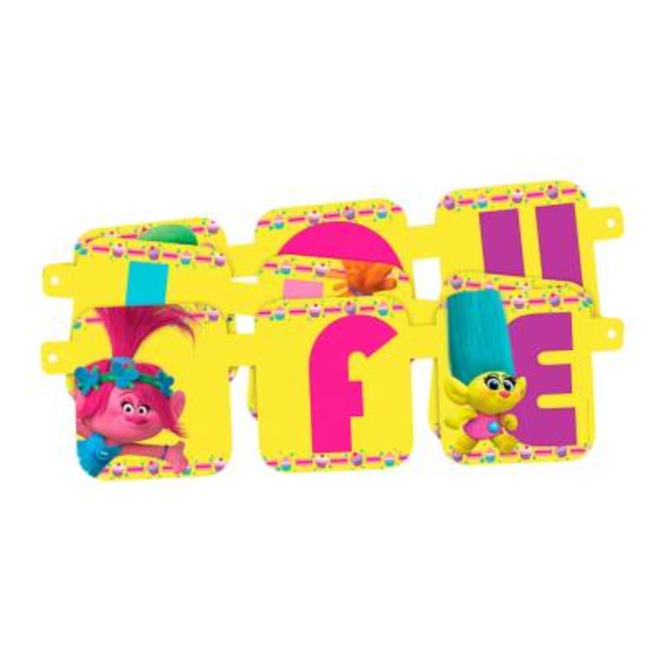 Letrero móvil Granmark Trolls feliz cumpleaños | Walmart