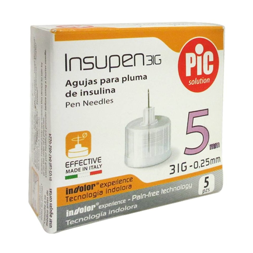 Agujas Para Pluma De Insulina Insupen 31 G 5 Mm 5 Pzas Walmart
